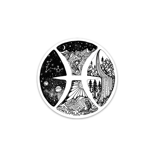 Pisces Zodiac Stickers 3" vinyl weatherproof and durable – WildSlice