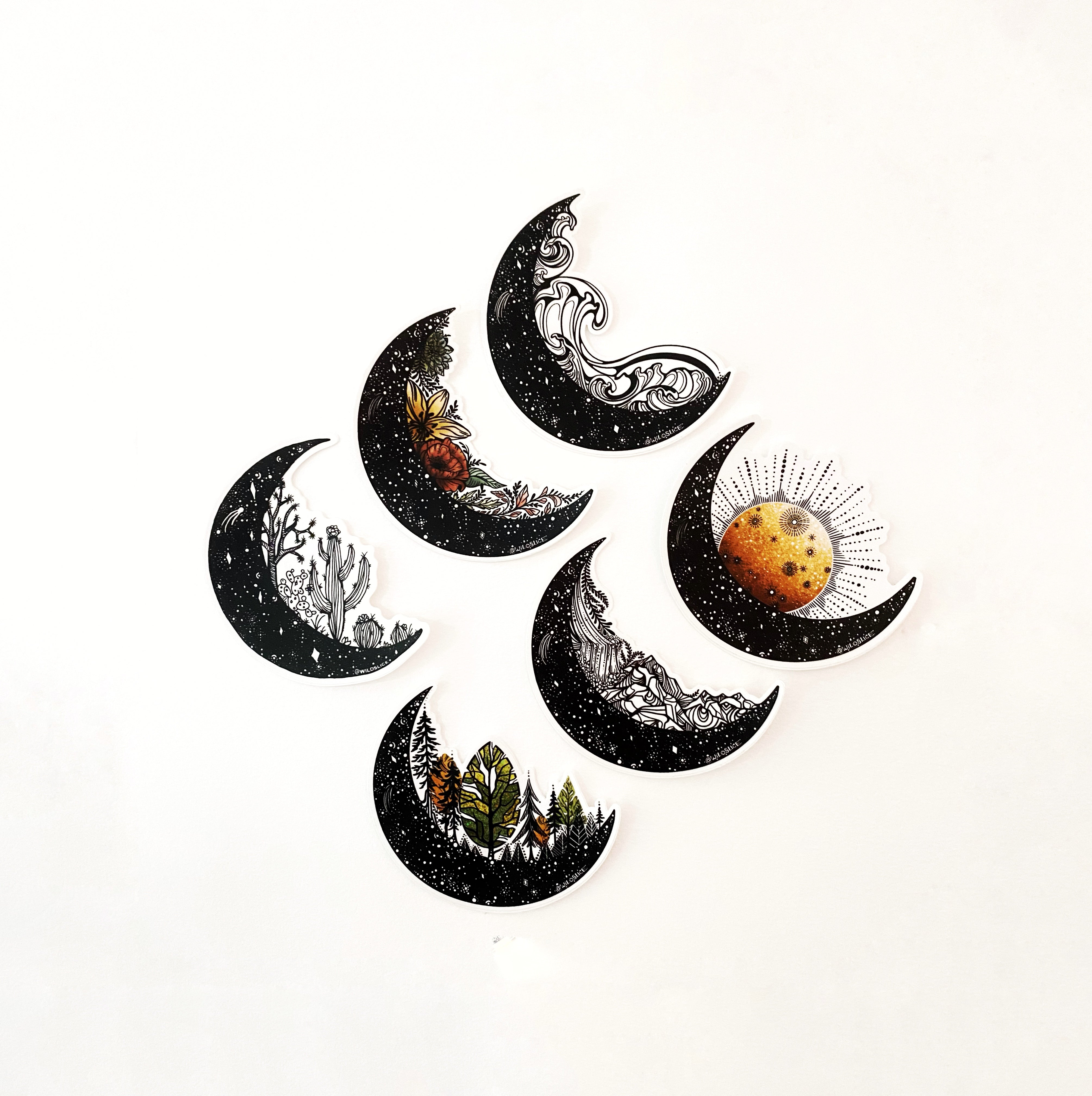 25% off SALE Nature Moon Series sticker pack – WildSlice
