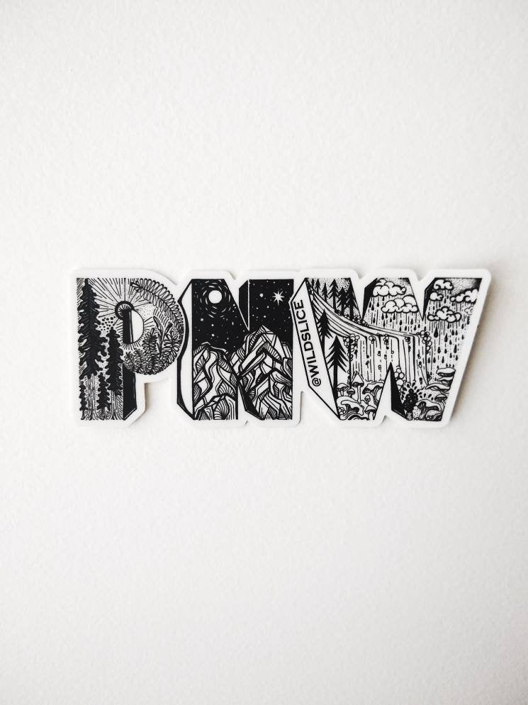 PNW, Pacific Northwest 4" sticker – WildSlice